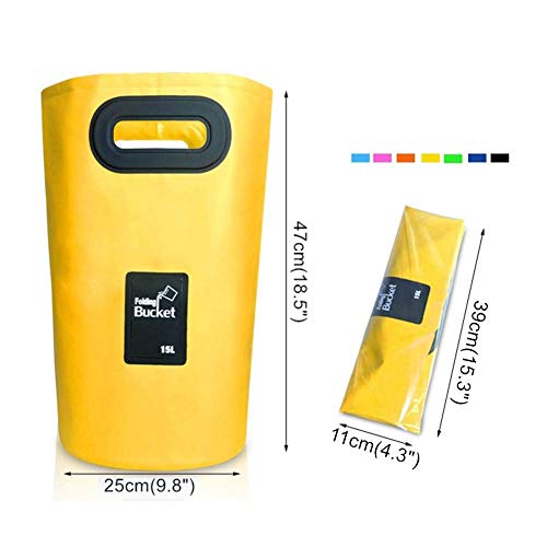 AINAAN Portable Folding Bucket- Great for Camping Traveling Hiking Fishing Boating Gardening(Yellow)