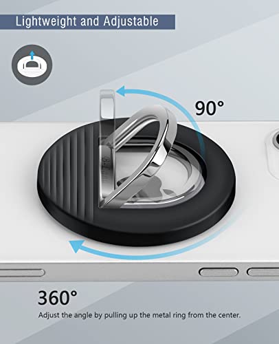B-Land Magnetic Phone Ring Holder Compatible with MagSafe,Adjustable Finger Ring Grip, Removable for Wireless Charging,Only for iPhone 13, 13 Pro, 13 Mini, 13 Pro Max, 12, 12 Pro, 12 Mini,12 Pro Max