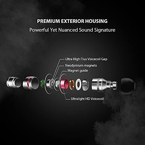HIFI WALKER A2, High Resolution Wired Earbuds, in Ear Headphones, Dynamic Crystal Clear Sound, 3.5mm Jack (NO Mic) for Android Phones,iPad,iPod, Computers, laptops, Hi-res Earbuds for HiFi mp3 Player