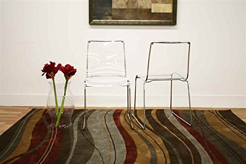 Baxton Studio Lino Transparent Clear Acrylic Dining Chair, Set of 2, Clear