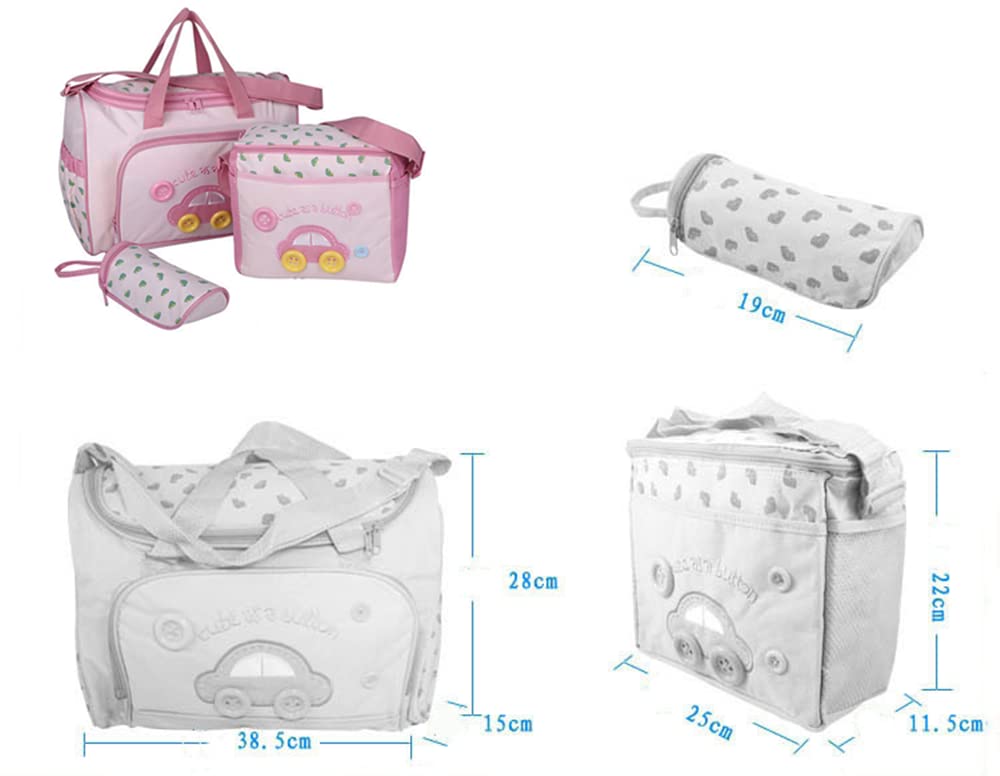 4 pcs Baby Diaper Bag Tote,Mommy Bag for Hospital,Maternity Tote, Waterproof, Multi-Functional, Large Capacity for Mom and Dad (Blue)