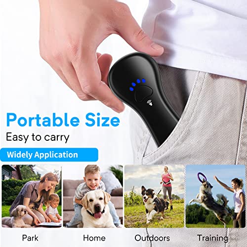Ahwhg New Anti Barking Device,Dog Barking Control Devices,Rechargeable Ultrasonic Dog Bark Deterrent up to 16.4 Ft Effective Control Range Safe for Human & Dogs Portable Indoor & Outdoor (Black)