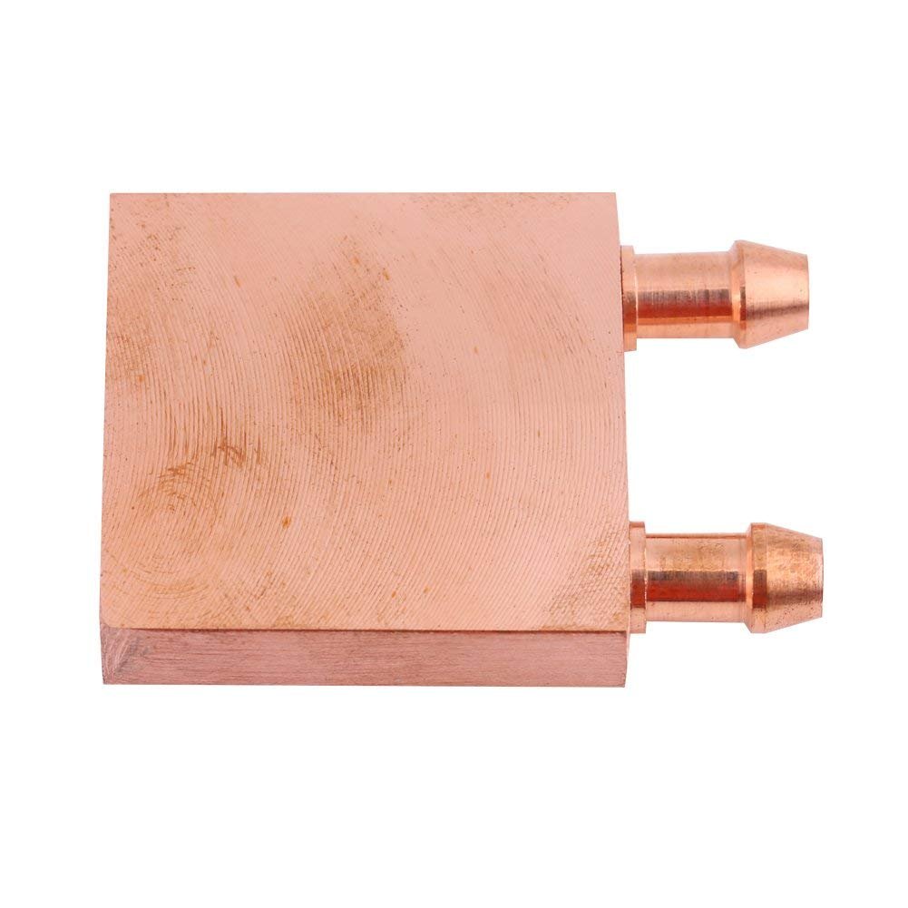 Pure Copper Water Cooling Block for Computer 40x40mm Water-Cooled Exchanger Endothermic Head for Liquid Water Cooler Heat Sink System for CPU Graphics Radiator Heatsink (1 Pack)