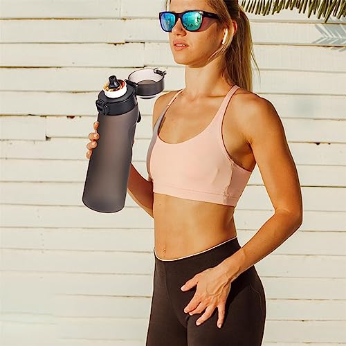 Air Water Bottle BPA Free Starter up Set Drinking Bottles,650 ml Drinking Bottle with Flavour, with 7 Flavour pods%0 Sugar Water Cup ,for Gym, Running, Outdoor (Pink)