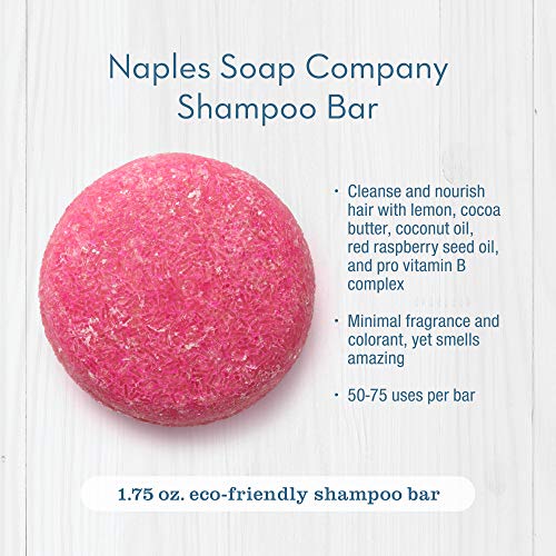 Naples Soap Company Solid Shampoo Bar for All Hair Types – Eco-Friendly, Free of Parabens, Alcohol, Pthalates – Handmade, pH Balanced, Hydrating Haircare, Lasts 50-75 Uses – Sunkissed, 1.75 oz