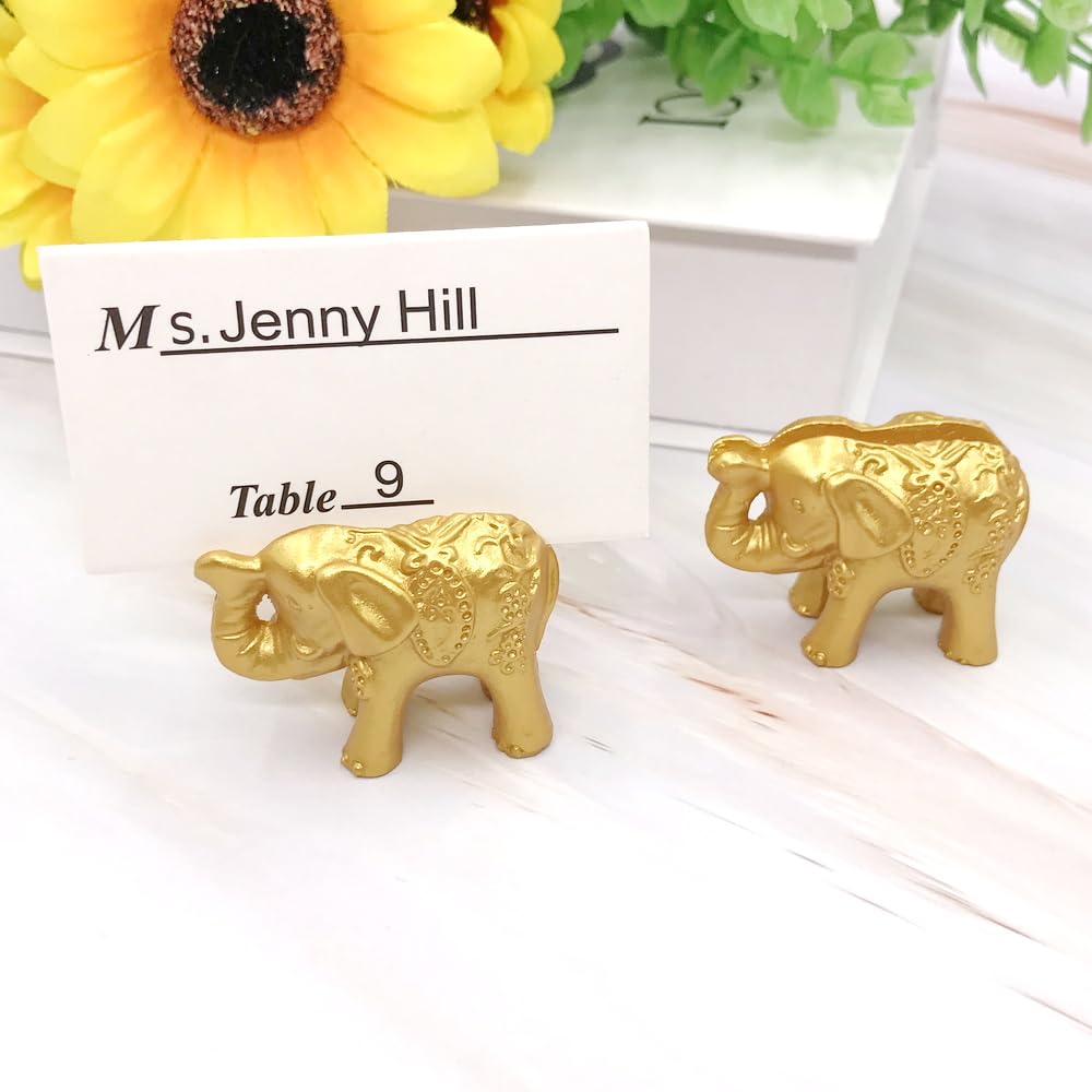 AMERRY 10 Pcs Golden Pumpkin Table Card Holder,Place Card Holders, Table Number Holder,Photo Holders for Party Favors, Wedding,Birthday,Dinner,Farmhouse Gathering Decorations(Golden)