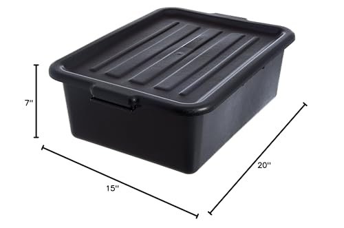 Carlisle FoodService Products N4401103 Comfort Curve™ Ergonomic Wash Basin Tote Box, 7" Deep, Black (Pack of 12)