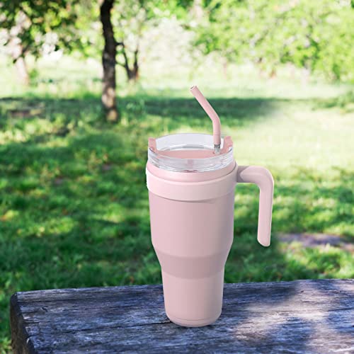 2Pcs Replacement 40oz Tumbler Lid Fit for stanley Quencher Adventure 40oz Tumbler (40 oz、white)