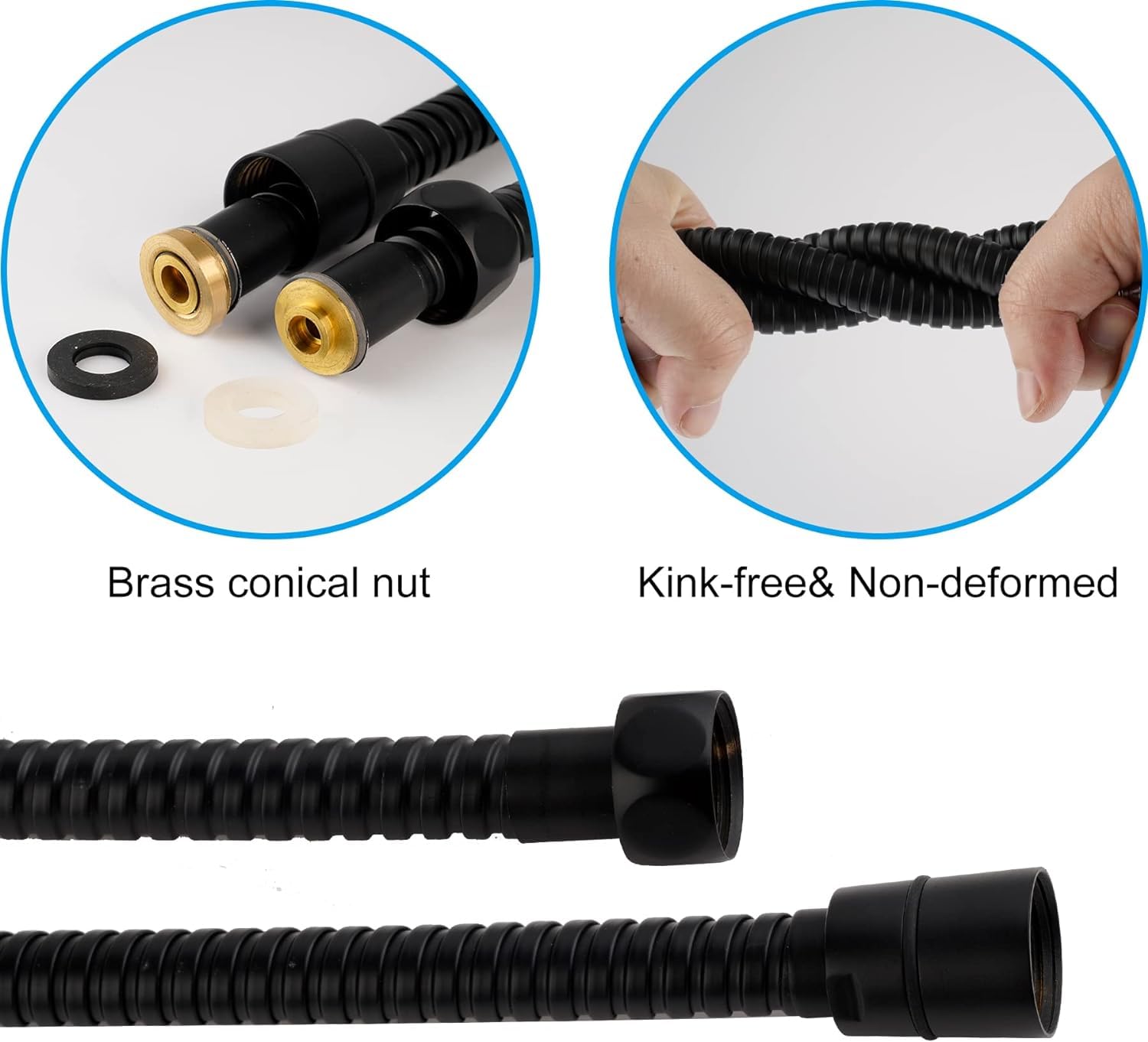 ALTON SHR20855 ABS Health Faucet with SS-304 Grade 1.25 Meter Flexible Hose Pipe and Wall Hook, Grey & Black (Jet Spray for Toilet)