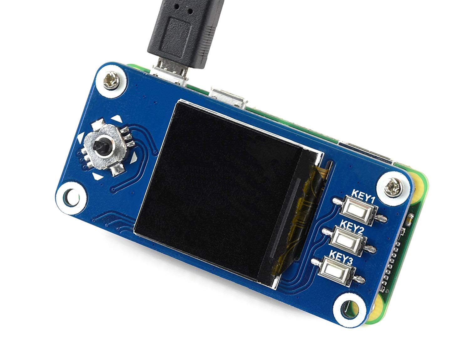 Waveshare 1.3inch IPS LCD Display HAT for Raspberry Pi 240x240 Pixels with Embedded Controller Communicating via SPI Interface.
