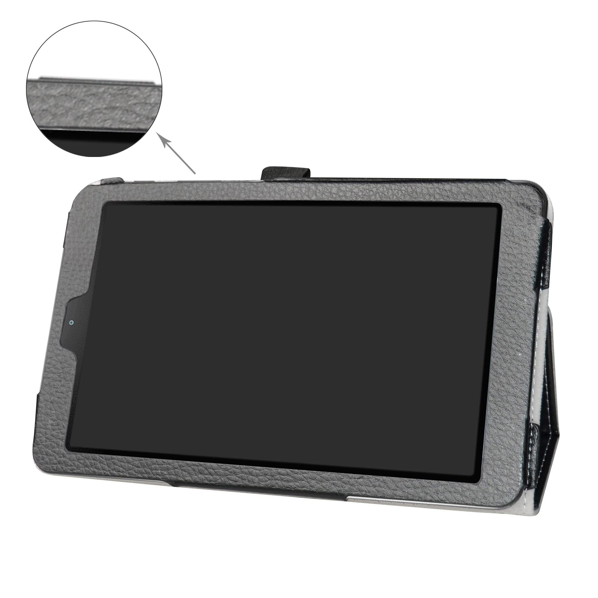 Galaxy Tab A 8.0 2018 Case,Bige PU Leather Folio 2-Folding Stand Cover for Samsung Galaxy Tab A 8.0 2018 Model SM-T387 Verizon/Sprint Tablet (Not fit Tab 8.0 T380 and Other Older Model),Black
