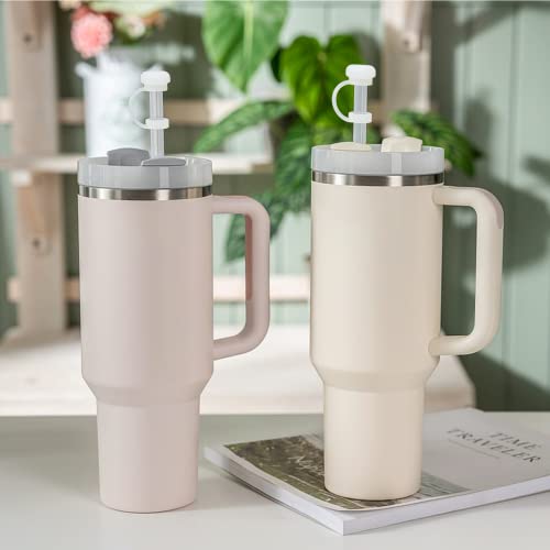 Airboat Silicone Spill Proof Stopper Set and Replacement Straws for Stanley H1.0 40oz 30oz Tumbler, Reusable Clear Straws, Leak Proof Straws Topper Accessories Compatible with Stanley Mug Cup