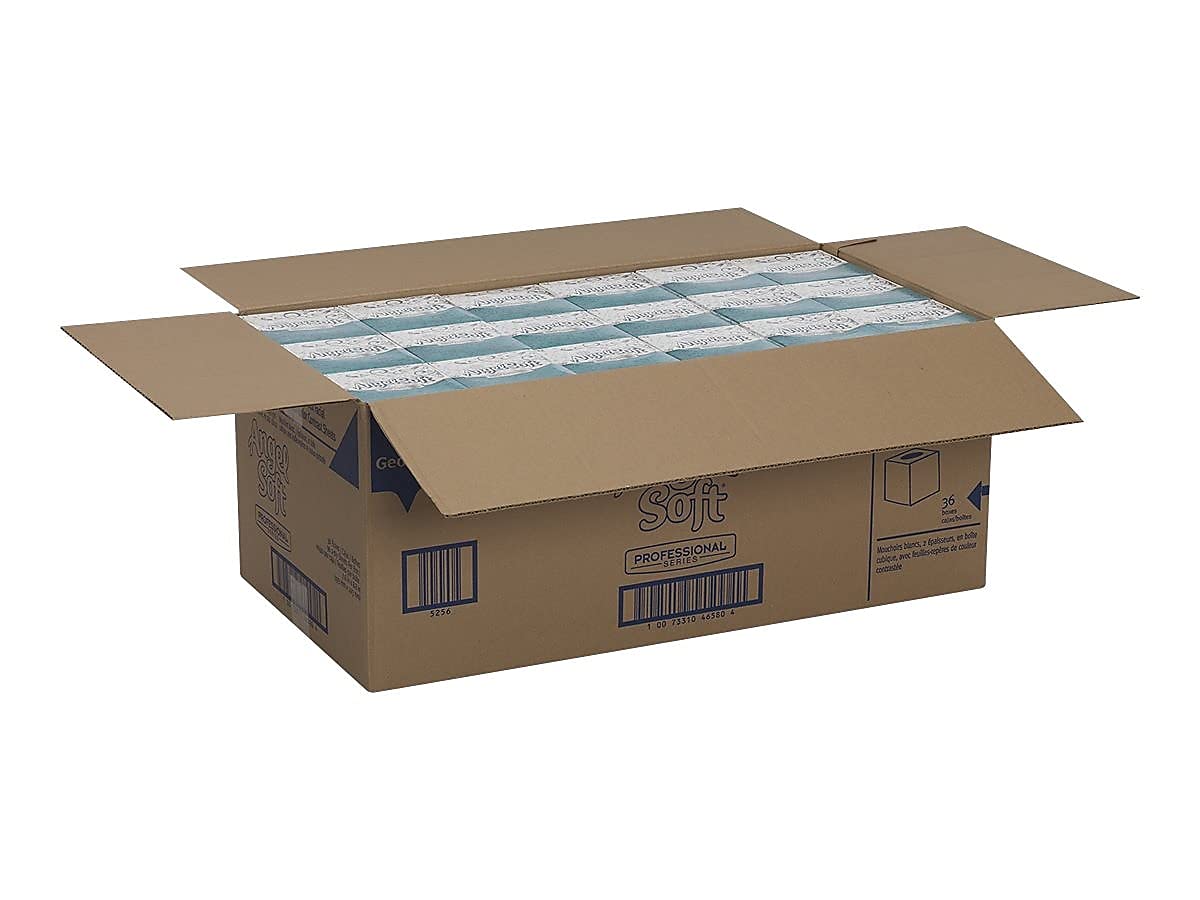 Angel Soft Georgia Pacific 46580CT Premium Facial Tissue in Cube Box, 96 Sheets/Box, 36 Boxes/Carton