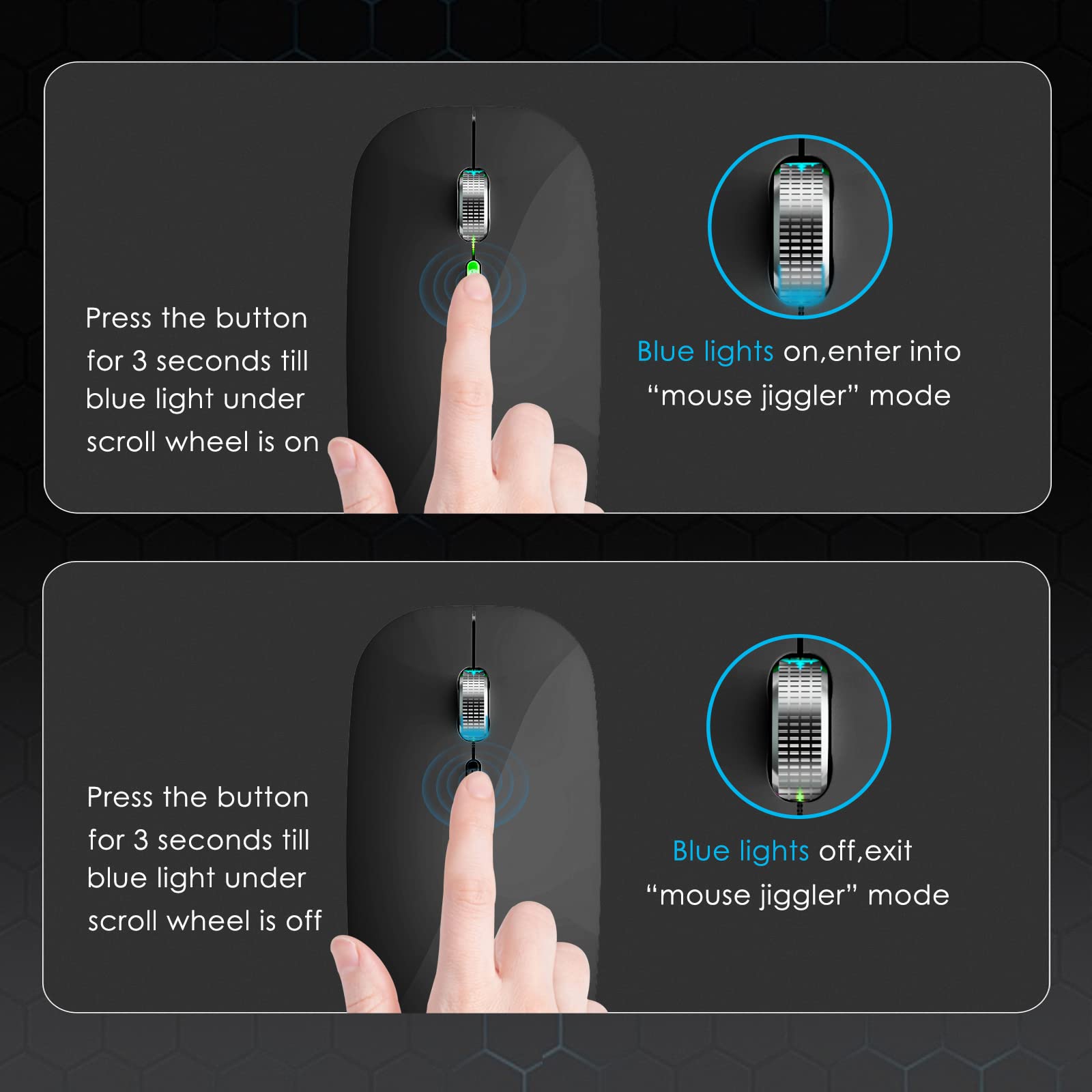 Attoe Wireless Gaming Mouse,Rechargeable Lightweight Honeycomb Gaming Mouse with RGB Backlit,USB Receiver,Ergonomic Grips,One-Click Desktop (White)… (4)