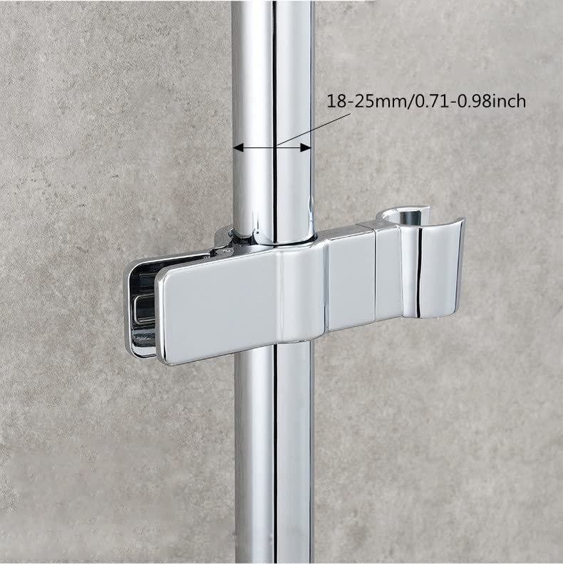 Adjustable Shower Head Holder for Slide Bar,Universal 18-25MM O.D, Rail Head Bracket Holder for Slide Bar Slider Clamp Bathroom Replacement
