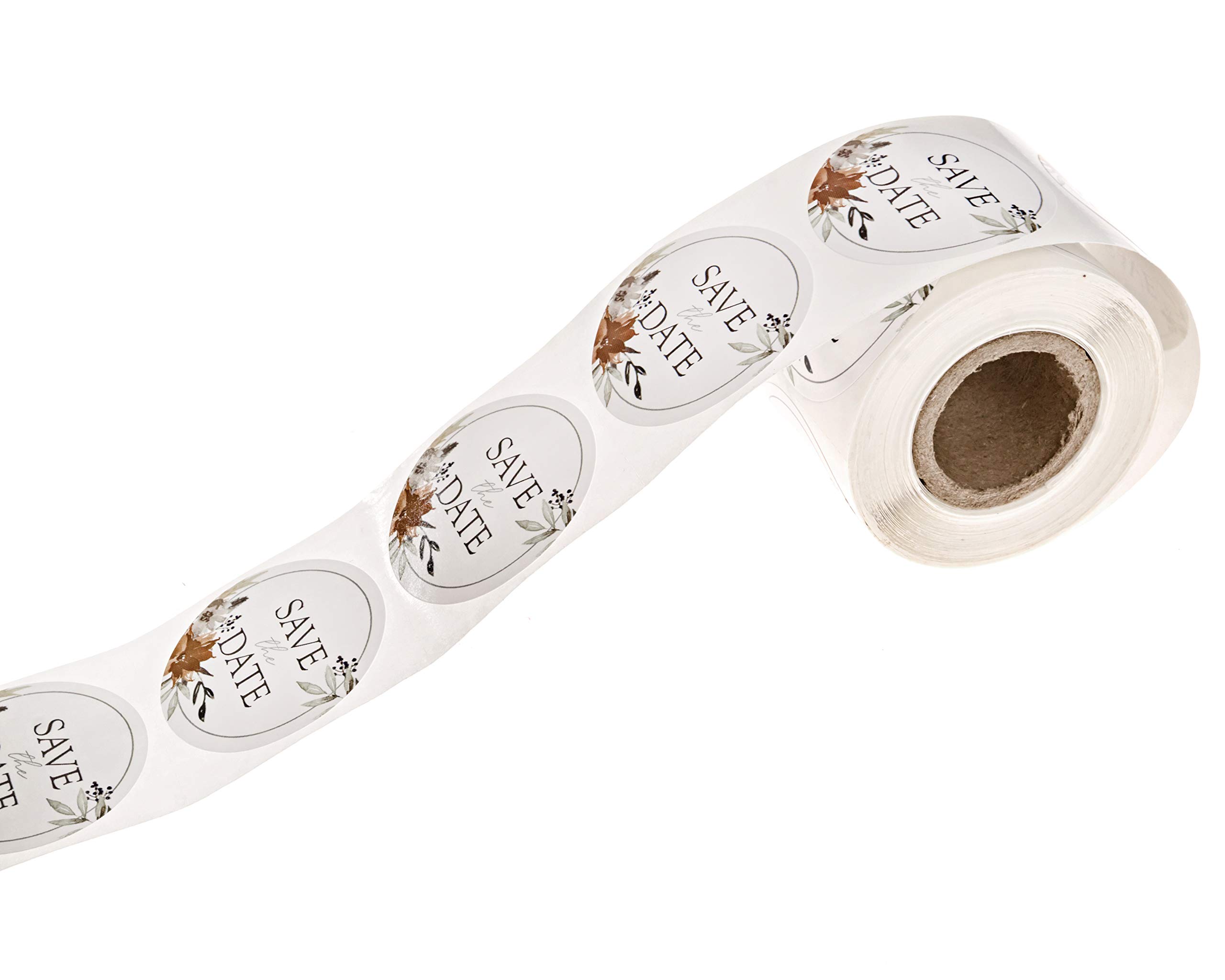 Indie Autumn Floral Save The Date Stickers / 1.5" Fall Wedding Labels / 250 Watercolor Engagement Stickers