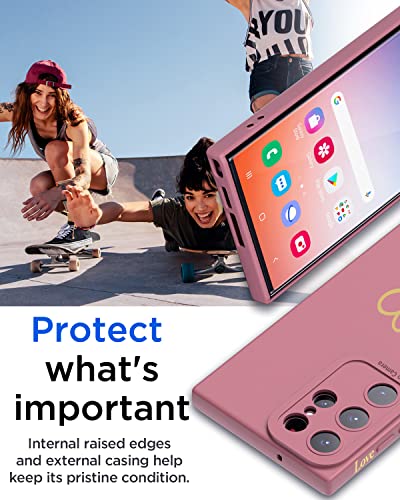 AICase for Samsung Galaxy S23 Ultra Heart Case for Women with Full Camera Lens Protection,Silicone Girly Cute Side Soft Slim Shockproof Protective Cover for Samsung Galaxy S23 Ultra 6.8" 2023_5