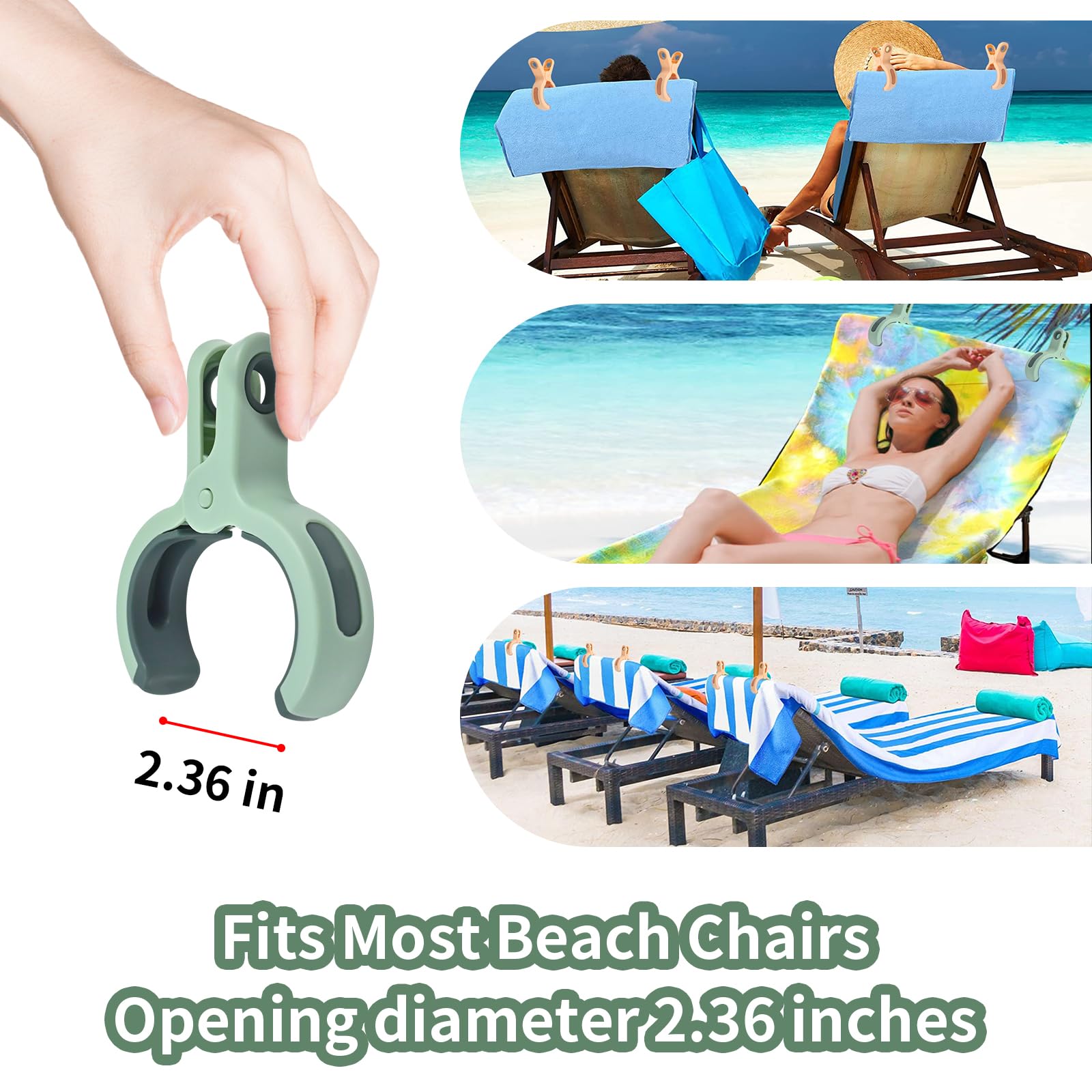 UGWKivd 6pcs Beach Towel Clips for Chair, Windproof Clamps for Ultimate Beach Comfort.Not only for The Seaside, but Also for Cruise,Kitchens and Other Scenes