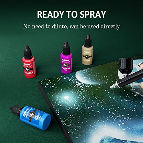 Airbrush Paint Set - 24 Colors Airbrush Paint with 2 Airbrush Cleaner, Ready to Spray, Water Based Acrylic Airbrush Paint Kit for Metal, Plastic Models, Leather, 20ml/Bottle