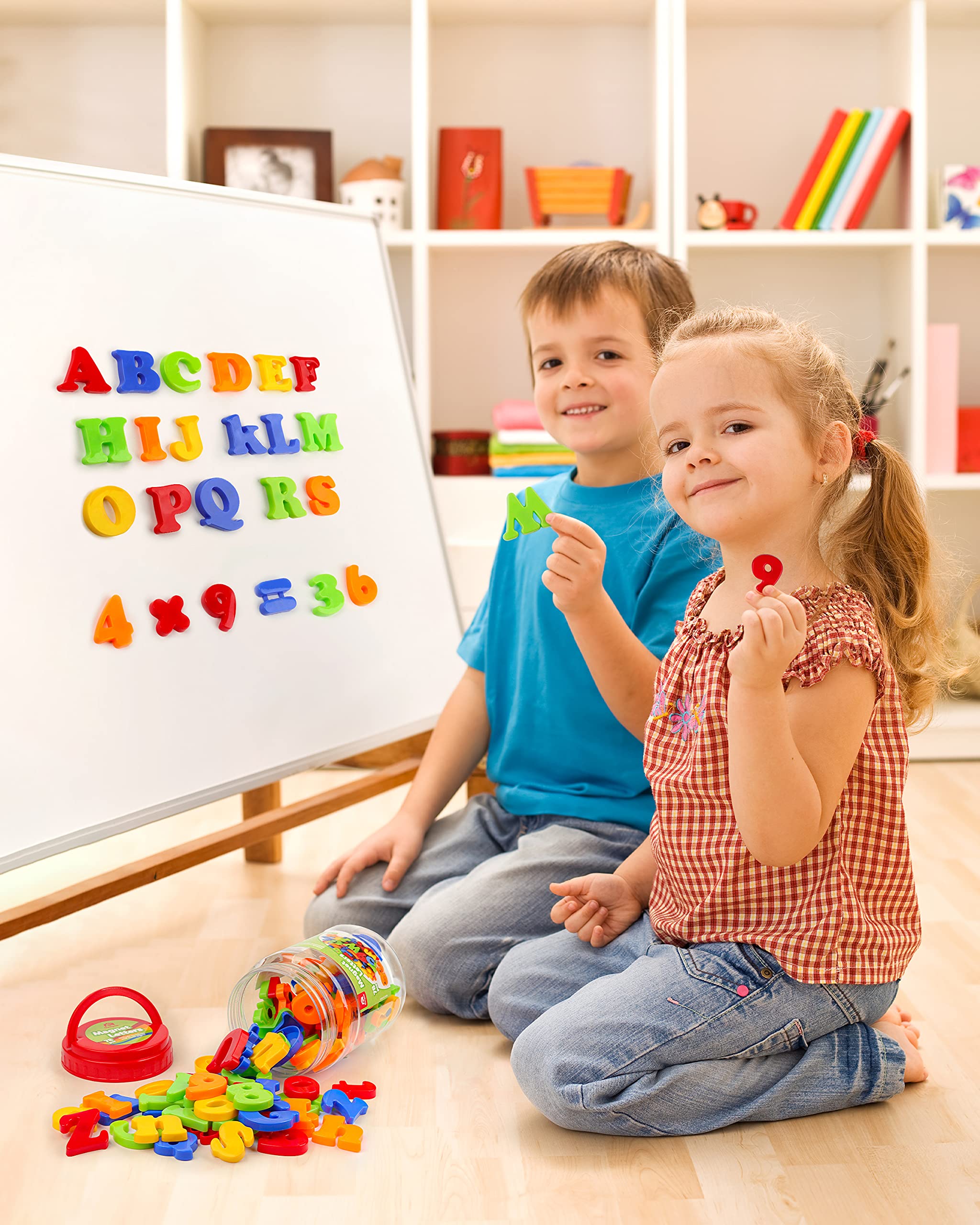 Coogam Alphabet Magnetic Letters Numbers Colorful ABC 123 Refrigerator Fridge Magnets Uppercase Lowercase Vocabulary Educational Toy Set for Preschool Learning Spelling Counting