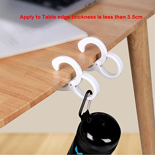 6pcs Plastic Multi-Purpose Rack Hooks S Hanging Hooks Hangers Organizer Clip Hook Table Edge Hook Cross Bar Hook Windproof Hook for Household Wardrobe Kitchen Portable Hook (White)