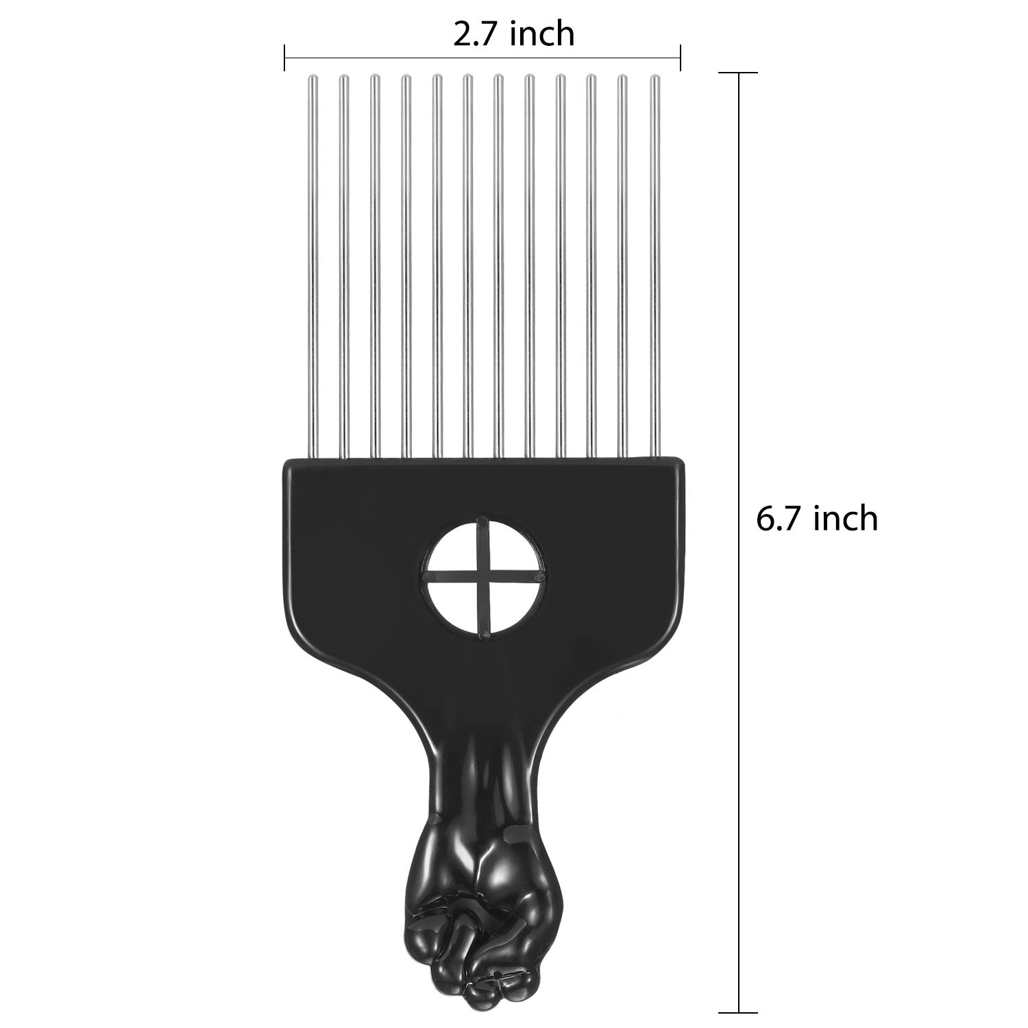 3 Packs Metal Hair Picks Afro Pick Comb Wig Braid Hair Detangle Styling Comb Lift Pick Comb Tool for Women, Men Curly Hair Styling