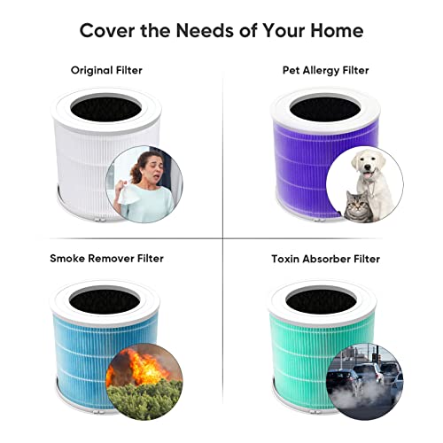HEPA Air Purifiers for Home Large Room, CADR 300+m³/h 1290ft², H13 true HEPA filter remove 99.97% of dust, mold, allergies, odor, pets hair dander, smoke, pollen