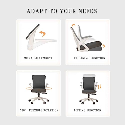 Desk Chair Ergonomic Office Chair Breathable Mesh Chair High-Back Computer Chair with Adjustable Height Headrest Flip-Up Arms and Lumbar Support Executive Rolling Swivel Black