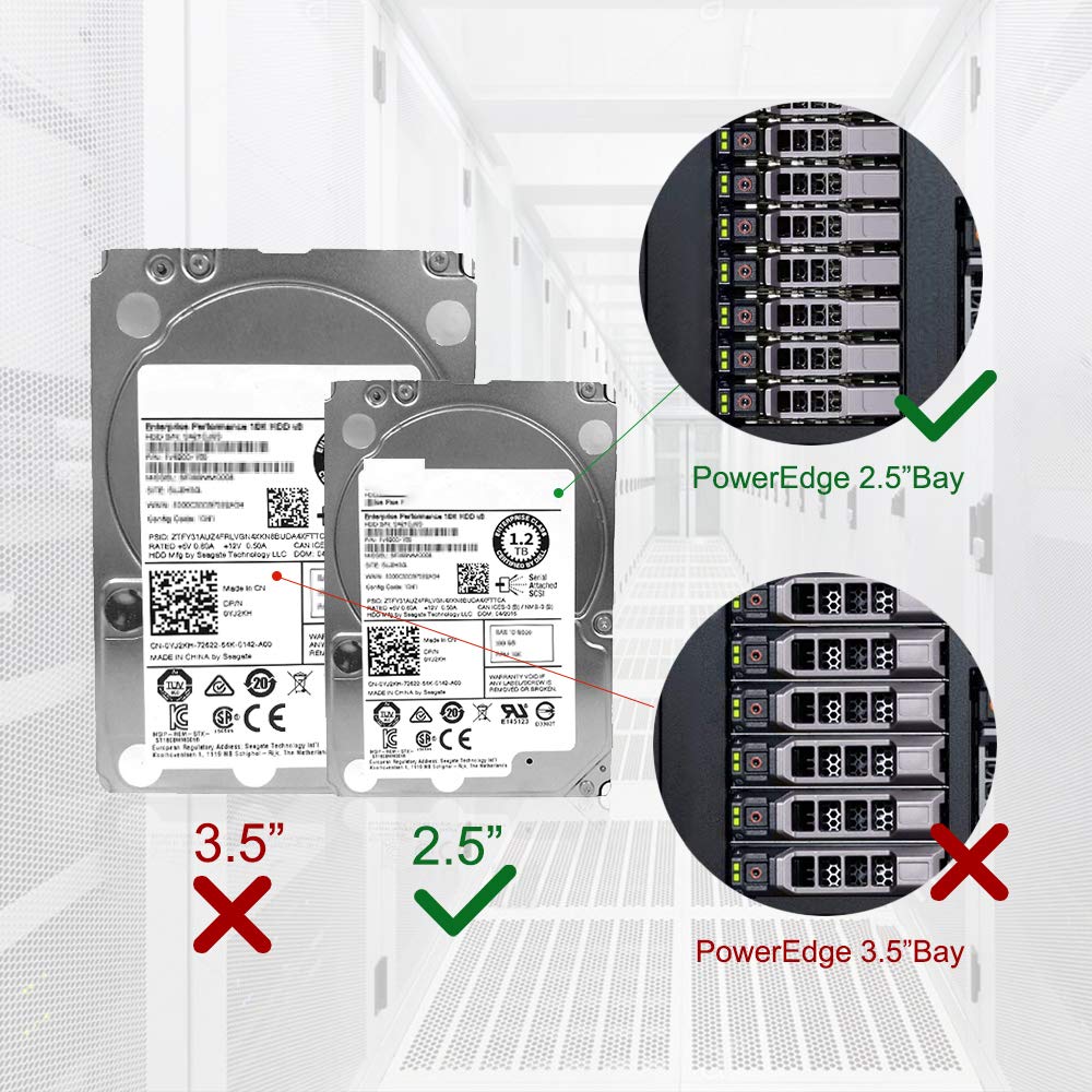 2.5" SAS SATA Hard Drive Tray Caddy 4Pack, Compatible with Dell G176J PowerEdge R610 T610 R620 R710 T710 R720 R815 R820