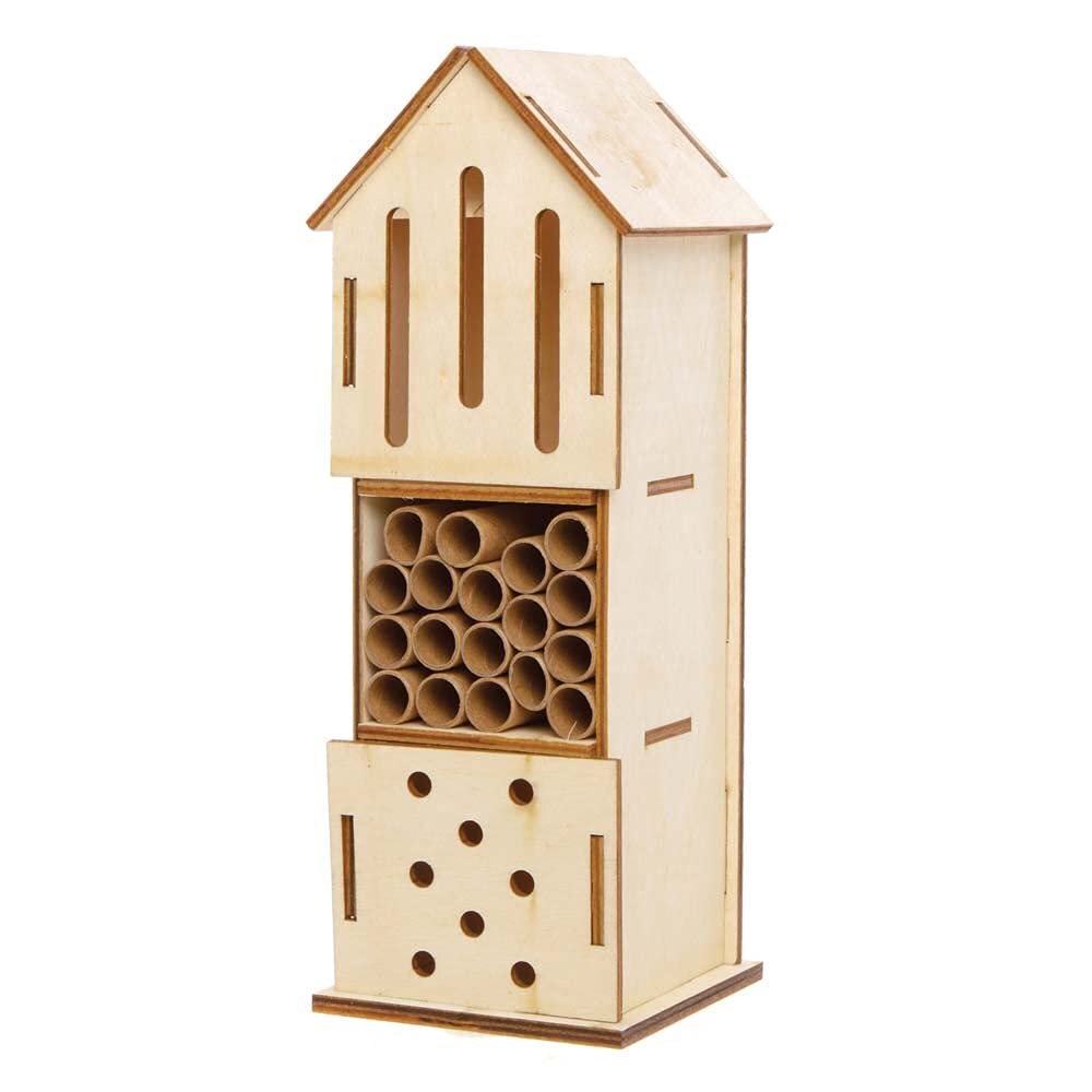 Baker Ross Wooden Bug Hotel Kits - Pack of 2, Woodcraft Activities to Paint and Decorate for Kids Arts and Crafts or Garden Projects (FE508)