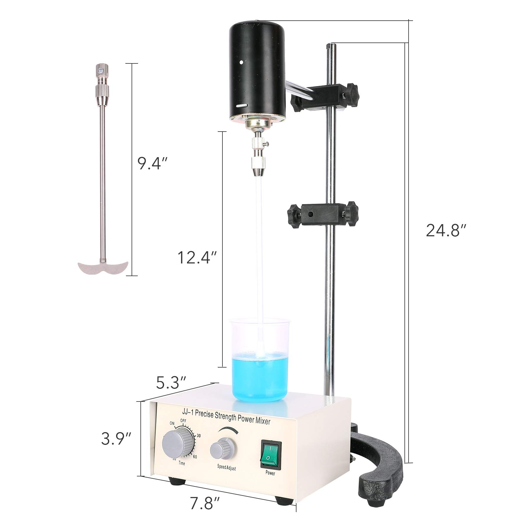 VONOYA Electric Overhead Stirrer, Digital Auto Stirrer with Time Setting & Speed Adjusting, 0-3000 RPM, Adjustable Height Mechanical Mixer with Stirring Rod, Home Lab Homebrew Industrial Stirrer