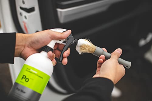 Detail Factory Boar Hair Detailing Brush Large, Comfortable Grip and Heavy-Duty Scrubbing for Interior, Exterior, Engine Bay, Wheels, Exhaust Tips, Textured Plastic