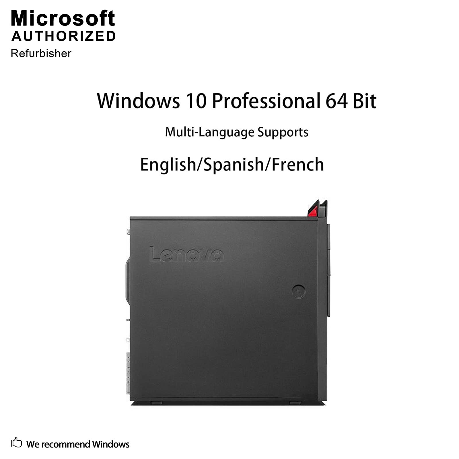 Lenovo ThinkCentre M900 Tower Desktop PC, Intel Quad Core i5-6500 up to 3.6GHz, 8G DDR4, 512G SSD, DVD, WiFi, BT 4.0, Windows 10 64 Bit-Multi-Language Supports English/Spanish/French(Renewed)
