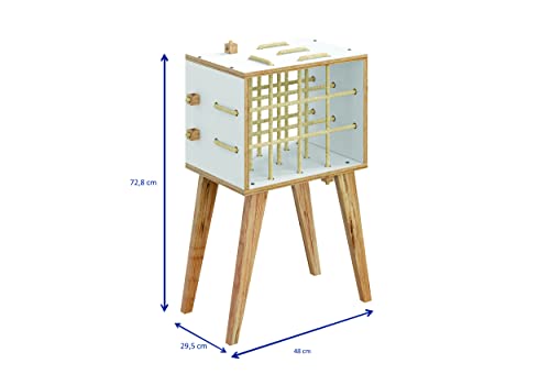 Be Home Furniture │ CORDEL Wine Rack and Display Stand Wine │ Storage Cabinet, Home Décor for Living Room & Kitchen │Wood & White -18.90" W