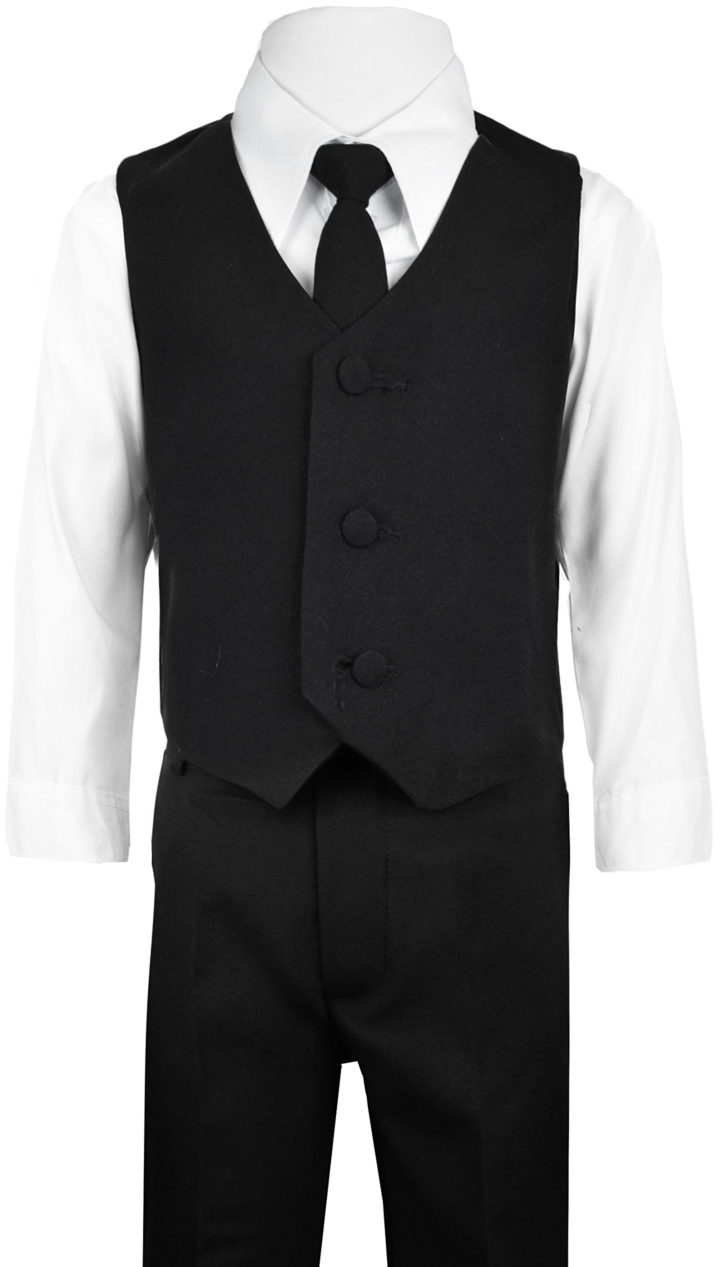 Black n Bianco Boys Suit with Tie for Toddlers and Infants. (X-Large 18-24 Months, Black)