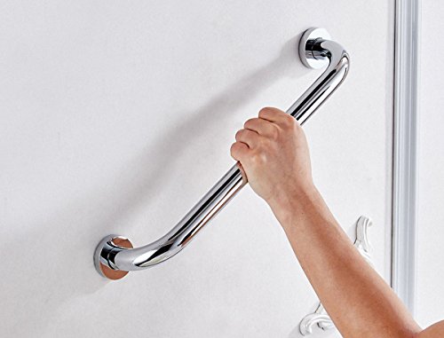 700Brass 14-Inch Grab Bar for Hotel/Motel/Home Shower Safety, Solid Brass, Polished Chrome, Heavy-Duty Construction Armrest, Bathroom Bathtub Handrail