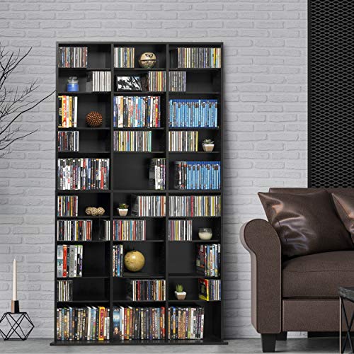 Atlantic Oskar 1080 Media Storage Cabinet – Protects & Organizes Prized Music, Movie, Video Games or Memorabilia Collections, PN 38435714 in Espresso