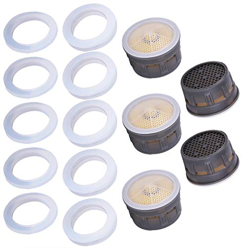 5 Pack 1.5 GPM Regular Size Water-Saving Sink Faucet Aerator Insert Replacements, Flow Restrictor Sink Faucet Aerators Replacement Parts for Bathroom or Kitchen by NIDAYE