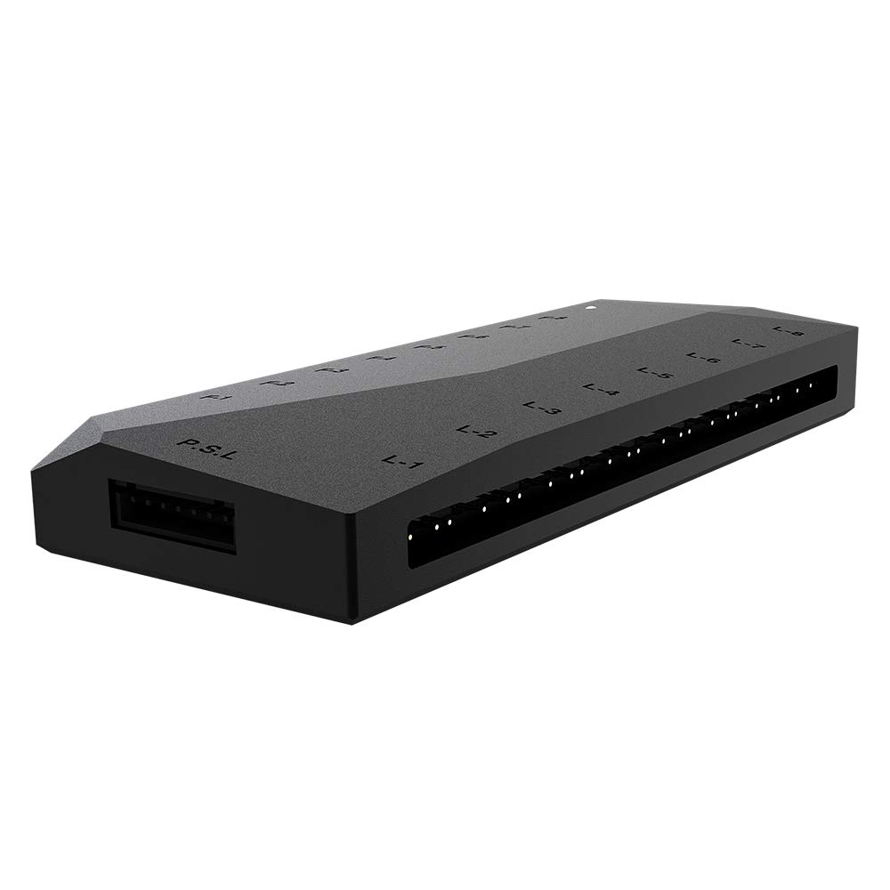 ID-COOLING HA-02 Fan Hub for Computer Internal Fans, 8 PWM Ports+8 ARGB Ports, ARGB Motherboard Sync, PWM Functional Fan Adapter