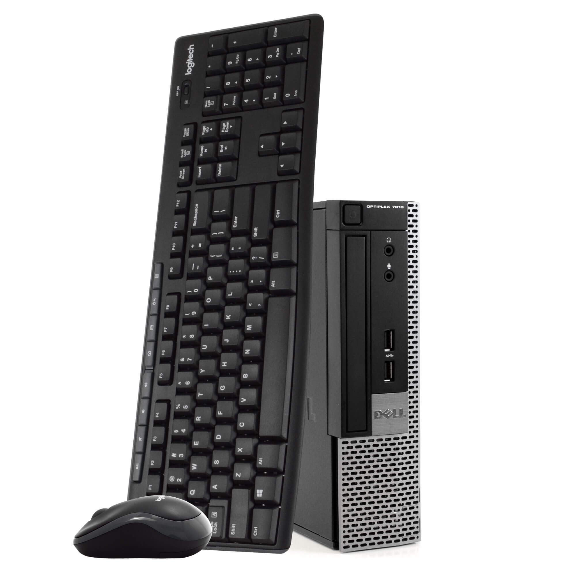 Dell OptiPlex 7010 Ultra Small Space Saving PC Desktop Computer, Intel Quad Core i5, 8GB RAM, 500GB HDD, Windows 10 Pro, New 16GB Flash Drive, Wireless Keyboard & Mouse, DVD, WiFi (Renewed)