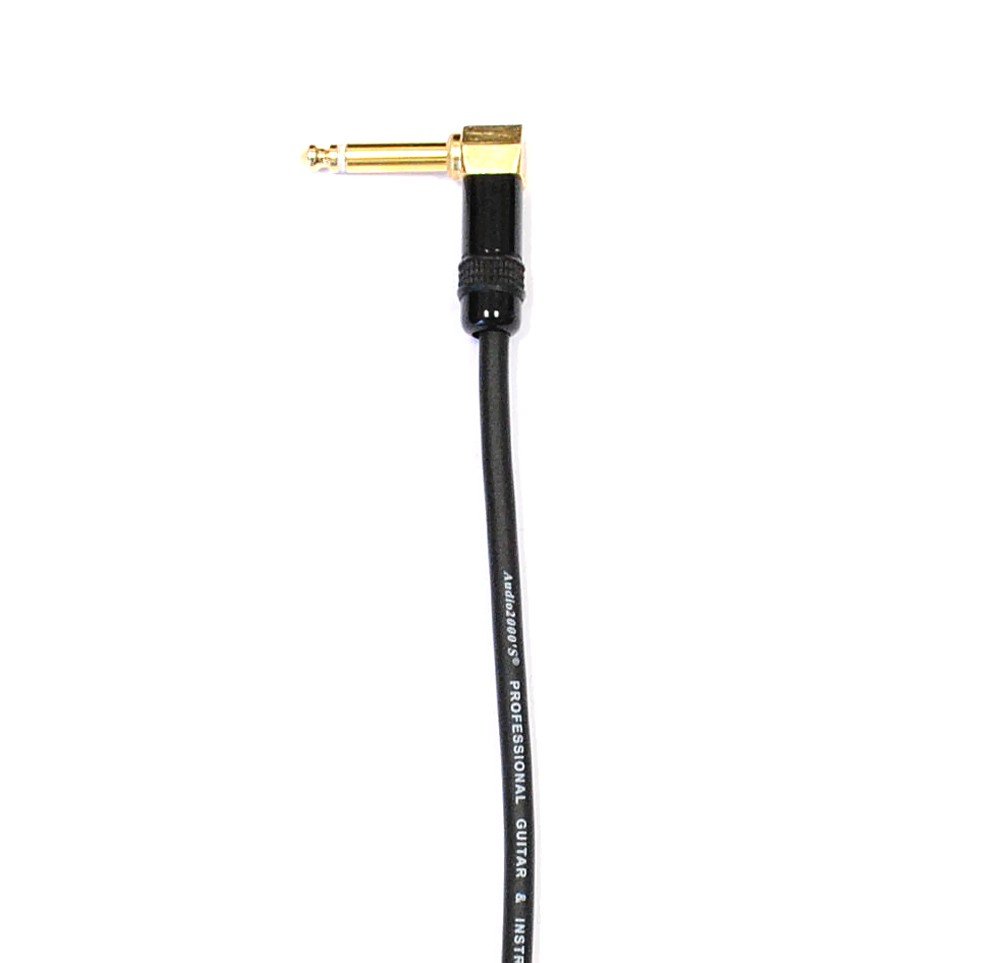 Audio2000's C27001P2 1 Feet 1/4" TS Right Angle To TS Right Angle Cable (2 Pack)