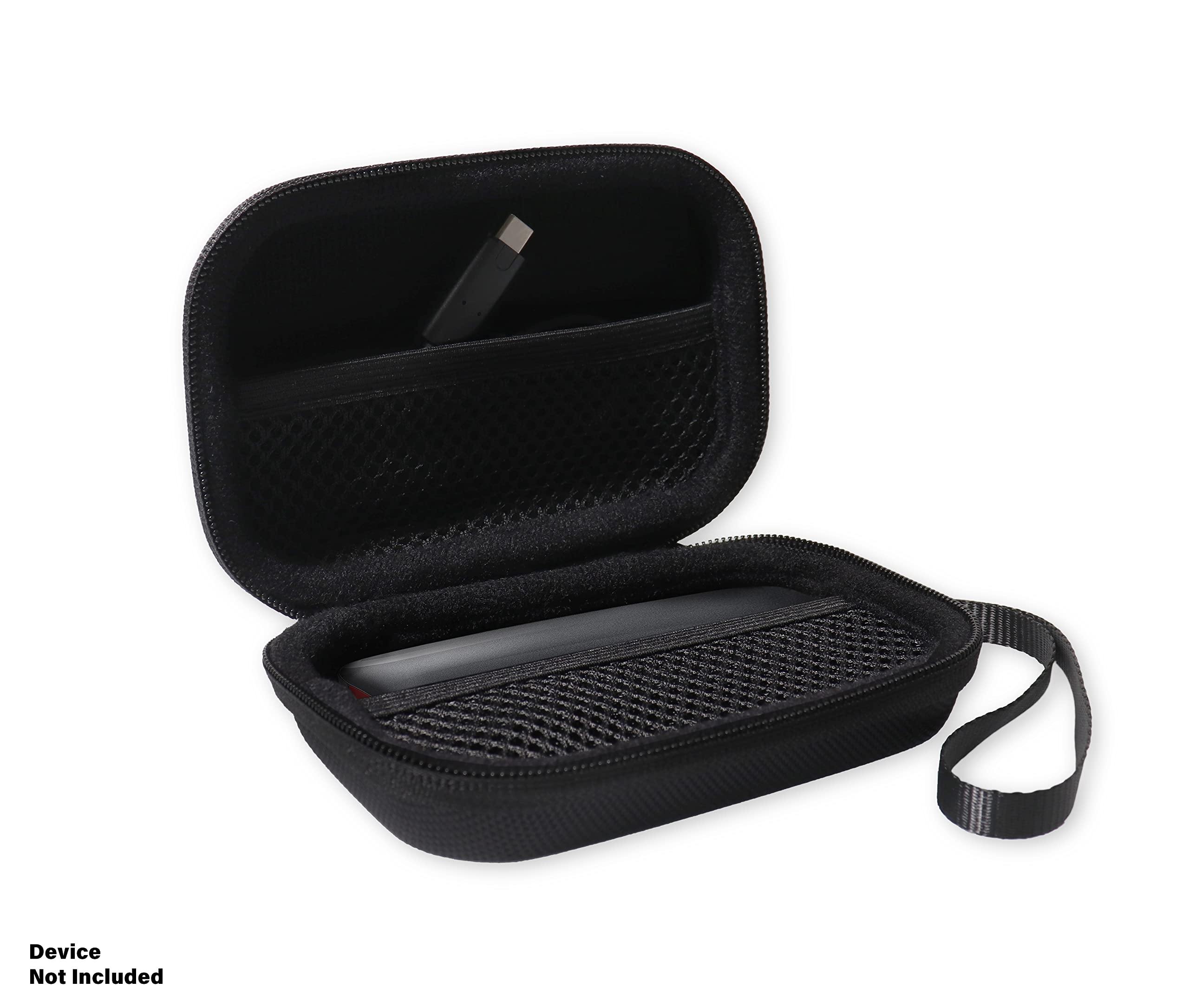 InGo Portable SSD Case - Compatible with SanDisk 1TB Extreme & Samsung X5 - Thunderbolt 3 - Carabiner, Mesh Pocket, Elastic Strap