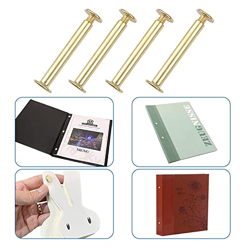INCREWAY Phillips Screws, 30 Sets 5mm X 25mm Copper Plated Chicago Binding Screws Round Cross Head Stud Screw Posts Nail Docking Rivet Chicago Button, Brass Tone