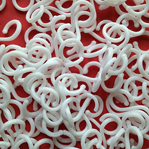 Artibetter 100PCS Plastic S Hook Hanger Kitchen Bathroom Hanging Pot Hook(White)