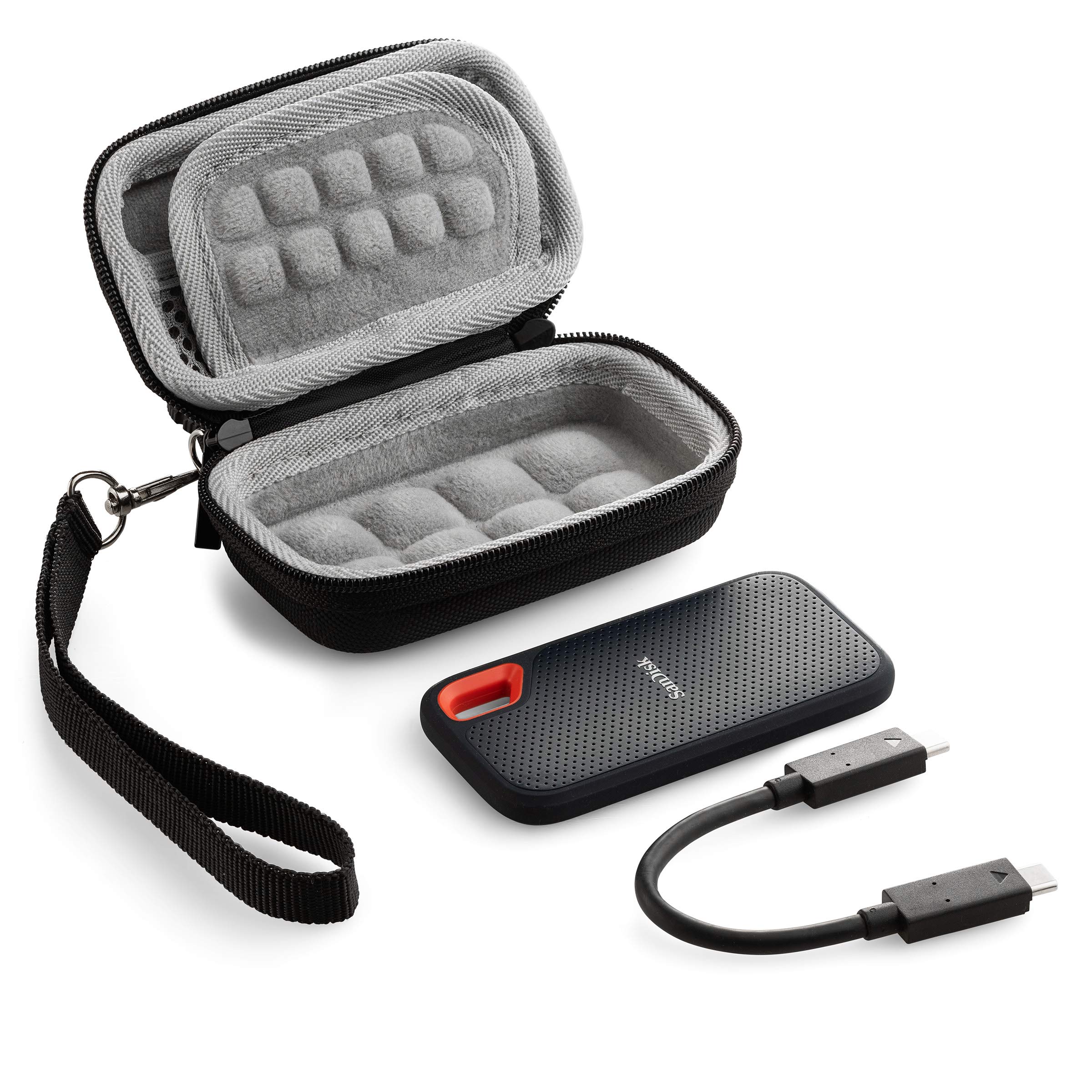 Caseling Hard Case fits SanDisk 250GB/500GB/1TB/2TB/4TB Extreme Portable SSD Carrying Travel Bag (Will not fit Sandisk Pro)