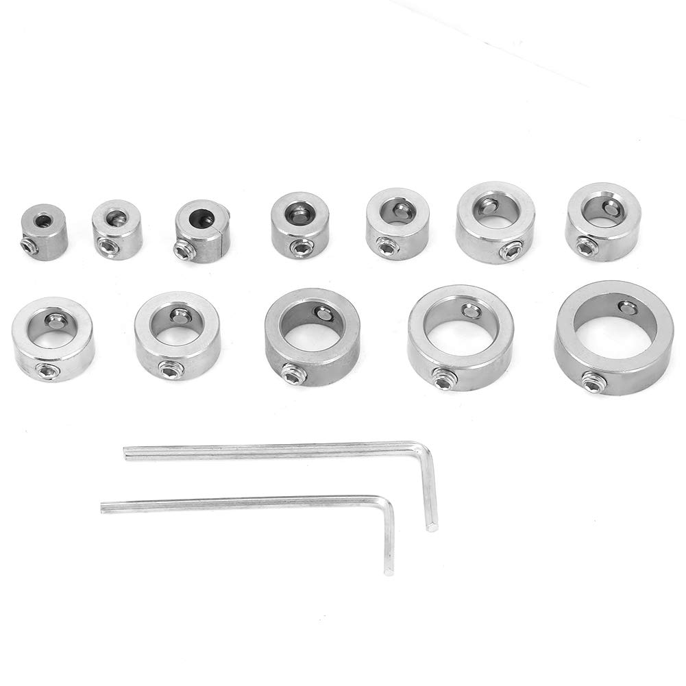 Drilling Limit Ring, Depth Stop Collar, Lightweight 12pcs Stainless Steel for High Carbon Steel Drills Drilling Limit