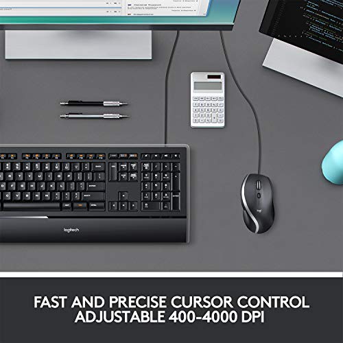 Logitech M500s Advanced Corded Mouse with Advanced Hyper-fast Scrolling & Tilt, Customizable Buttons, High Precision Tracking with DPI Switch, USB plug & play