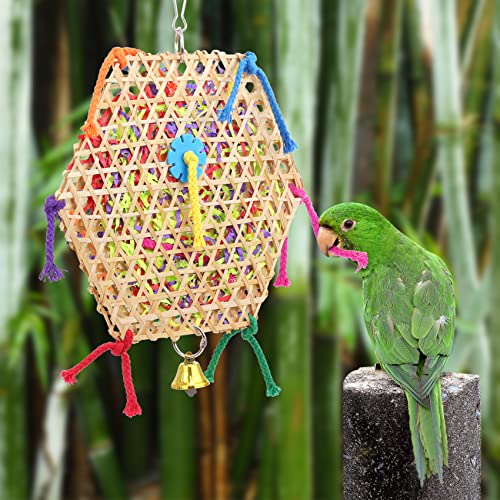 AK KYC Bird Parrot Toys,2 Pack Bird Hanging Foraging Shredder Toys for Small Medium Small Bird Conure Cockatiel Parrotlet Lovebird Budgie