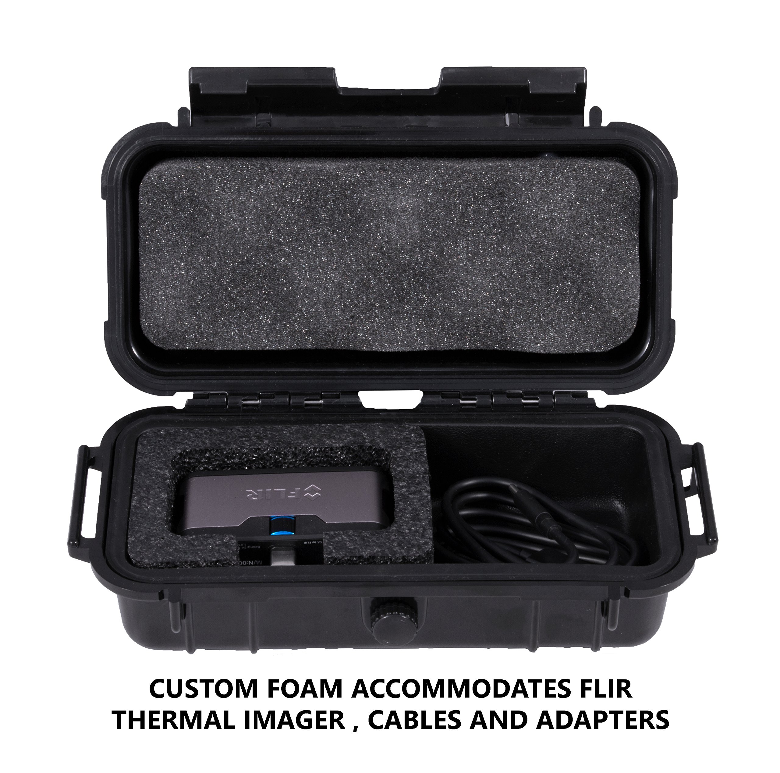 CASEMATIX Thermal Camera Case Compatible with FLIR One Pro and Gen 3 Thermal Imager Topdon Tc002C Fluke TC01B TC01A Thermal Imaging Cameras for IOS and Android, Waterproof Case Also Fits Cables