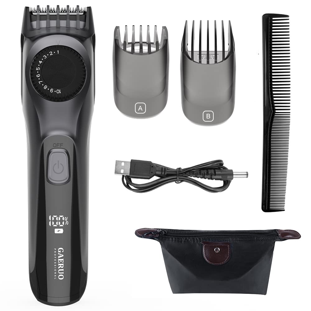 GAERUO Beard Trimmer for Men, Precision Adjustable Trimmer, 38 Length Level Detail Trimmer Hair Clippers, Fast USB Cordless Rechargeable Mens Trimmer Grooming Kit for Body Face Mustache Hair
